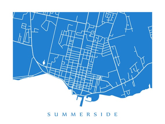 PEI Art Poster Summerside Map Home Décor Wall Hangings Home & Living ...