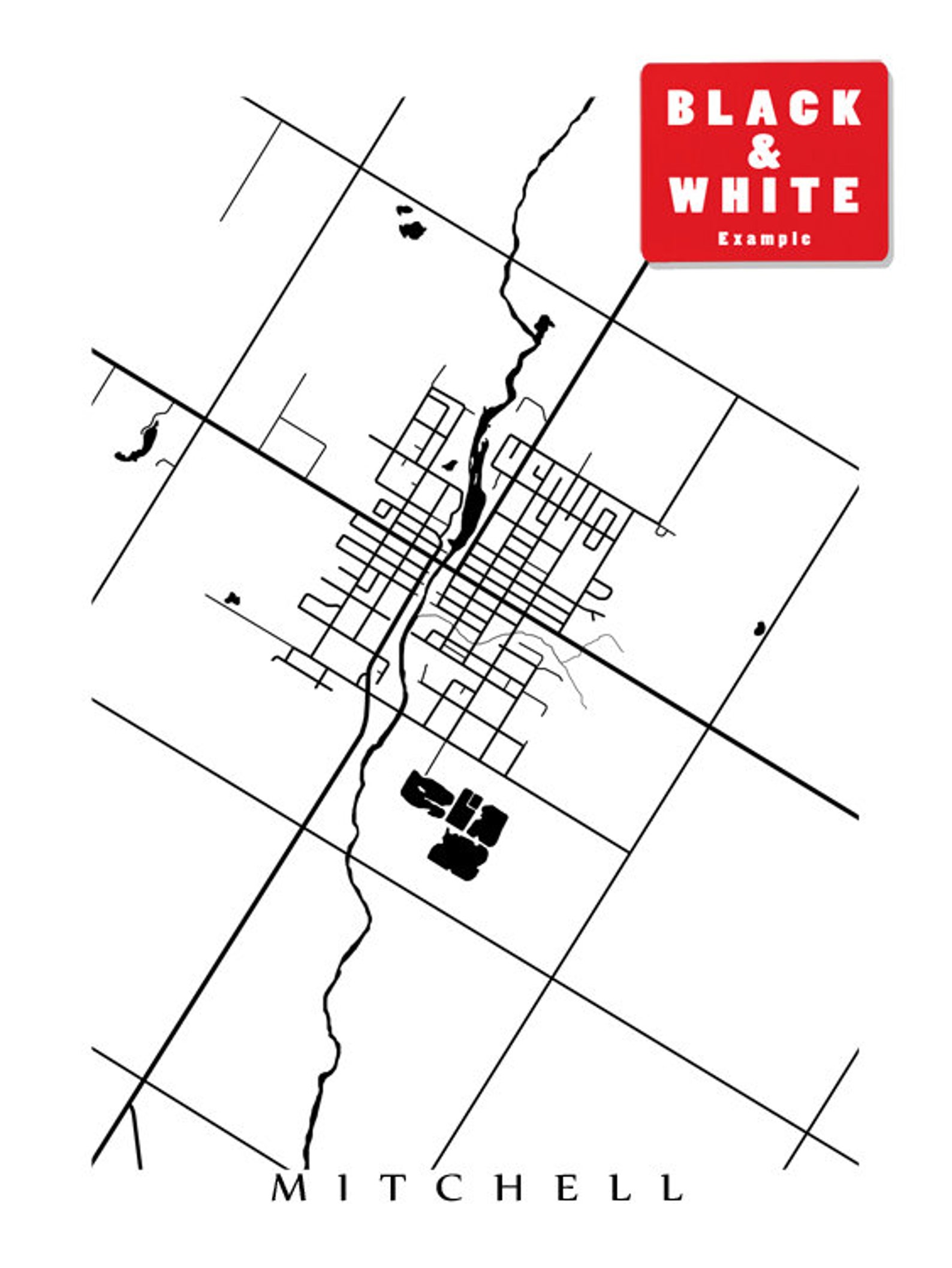 Mitchell ON Map Print Ontario Poster Art - Etsy