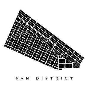 Fan District Neighborhood Map Print - Richmond, Virginia - Etsy