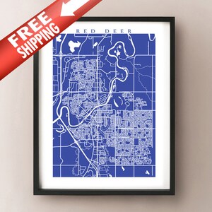 Red Deer Map Print - Etsy
