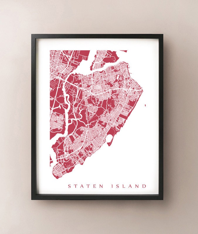 Staten Island Map Print New York Poster - Etsy