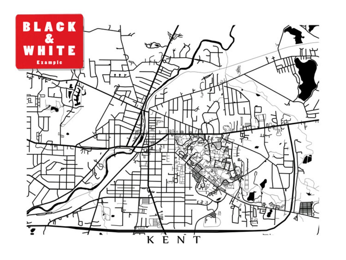Kent Map Ohio Poster Print | Etsy