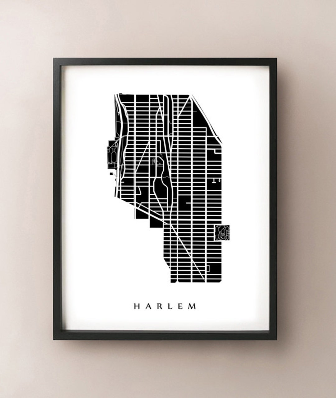 Harlem Map - Manhattan, NYC Neighborhood Art Print - Etsy