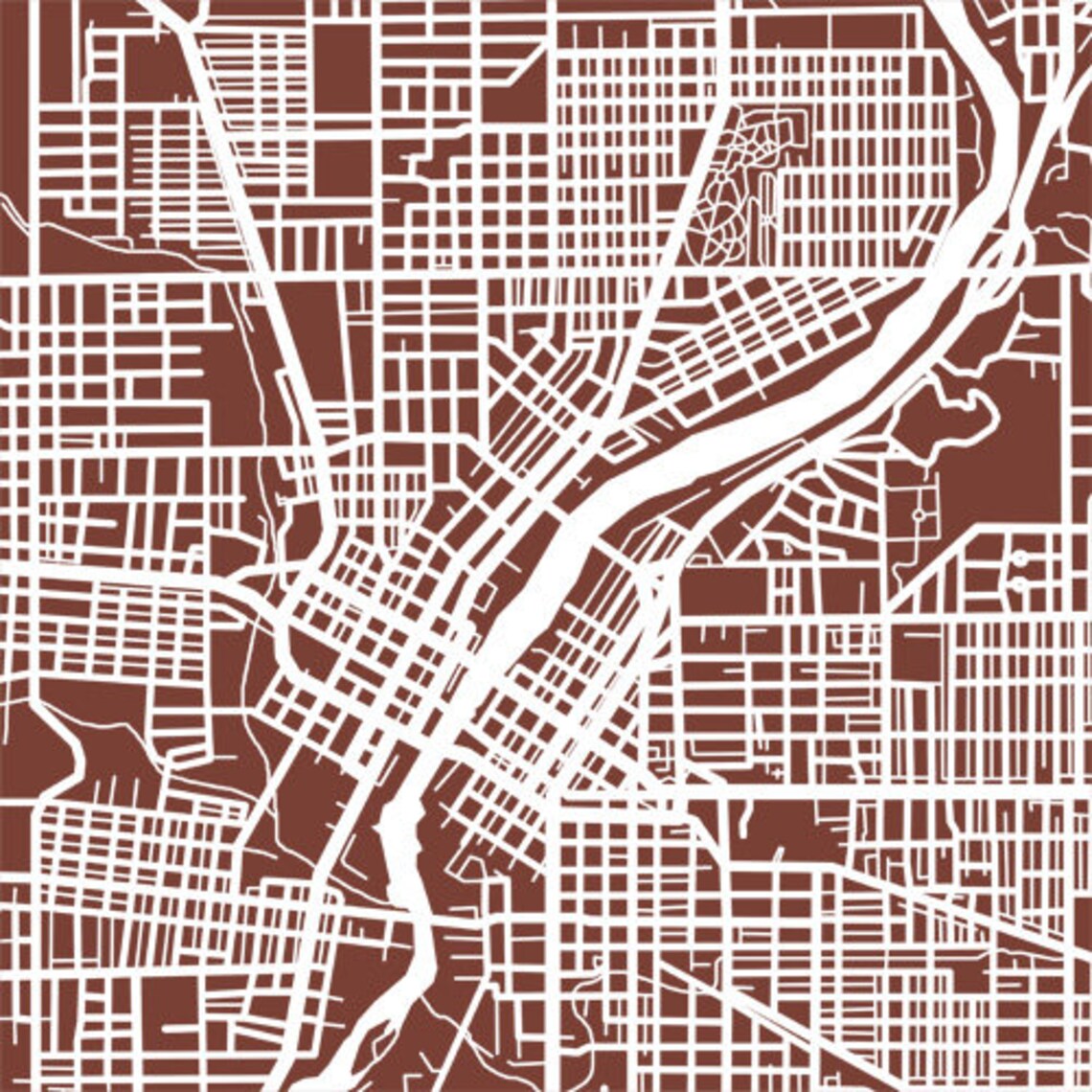 Rockford IL City Map Print - Etsy