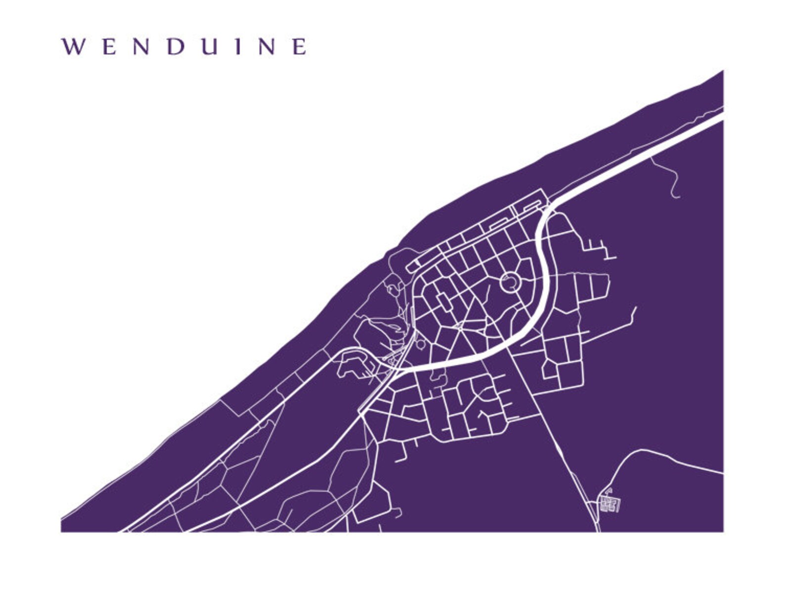 Wenduine Map Print Belgium Poster | Etsy