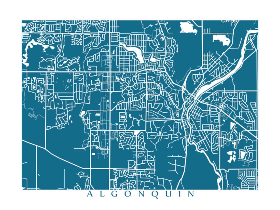 Algonquin IL City Map Print - Etsy