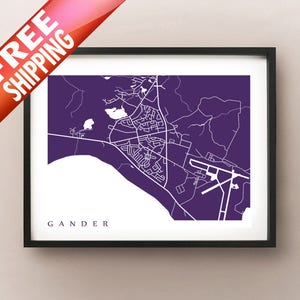Gander Map - Newfoundland Poster - Etsy