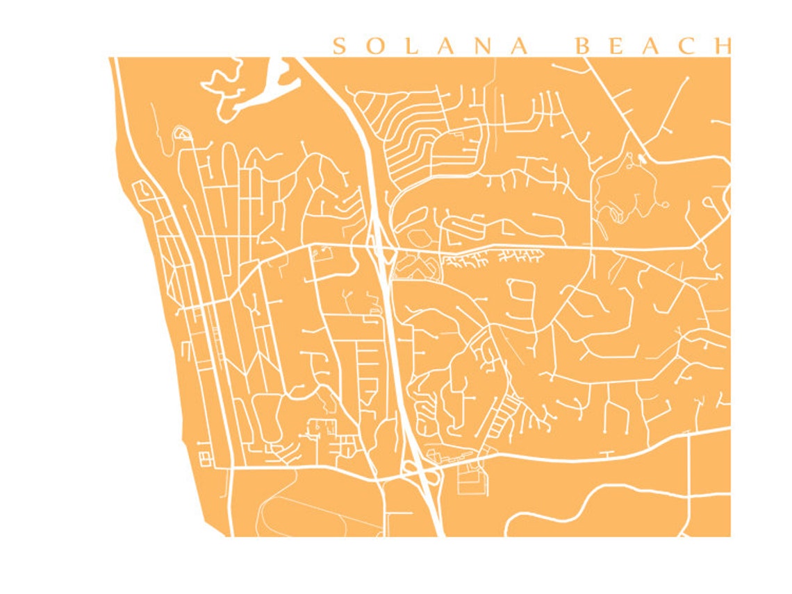 Solana Beach Map - California Poster Print - Etsy