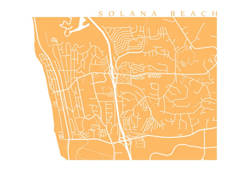 Solana Beach Map - California Poster Print - Etsy