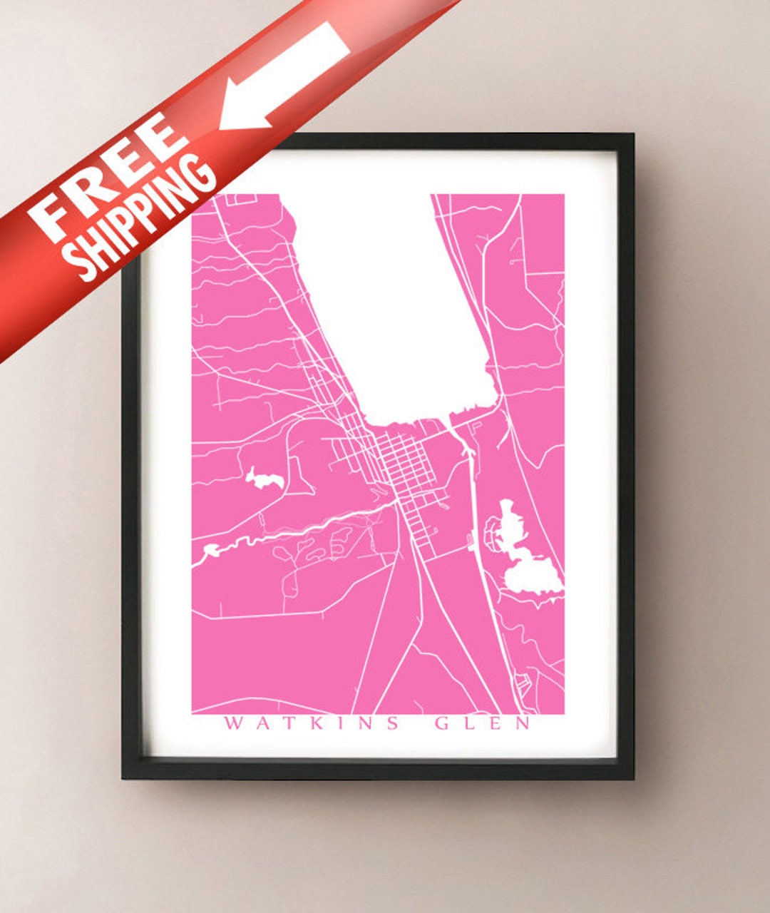 Watkins Glen, NY Map Print - New York - Etsy