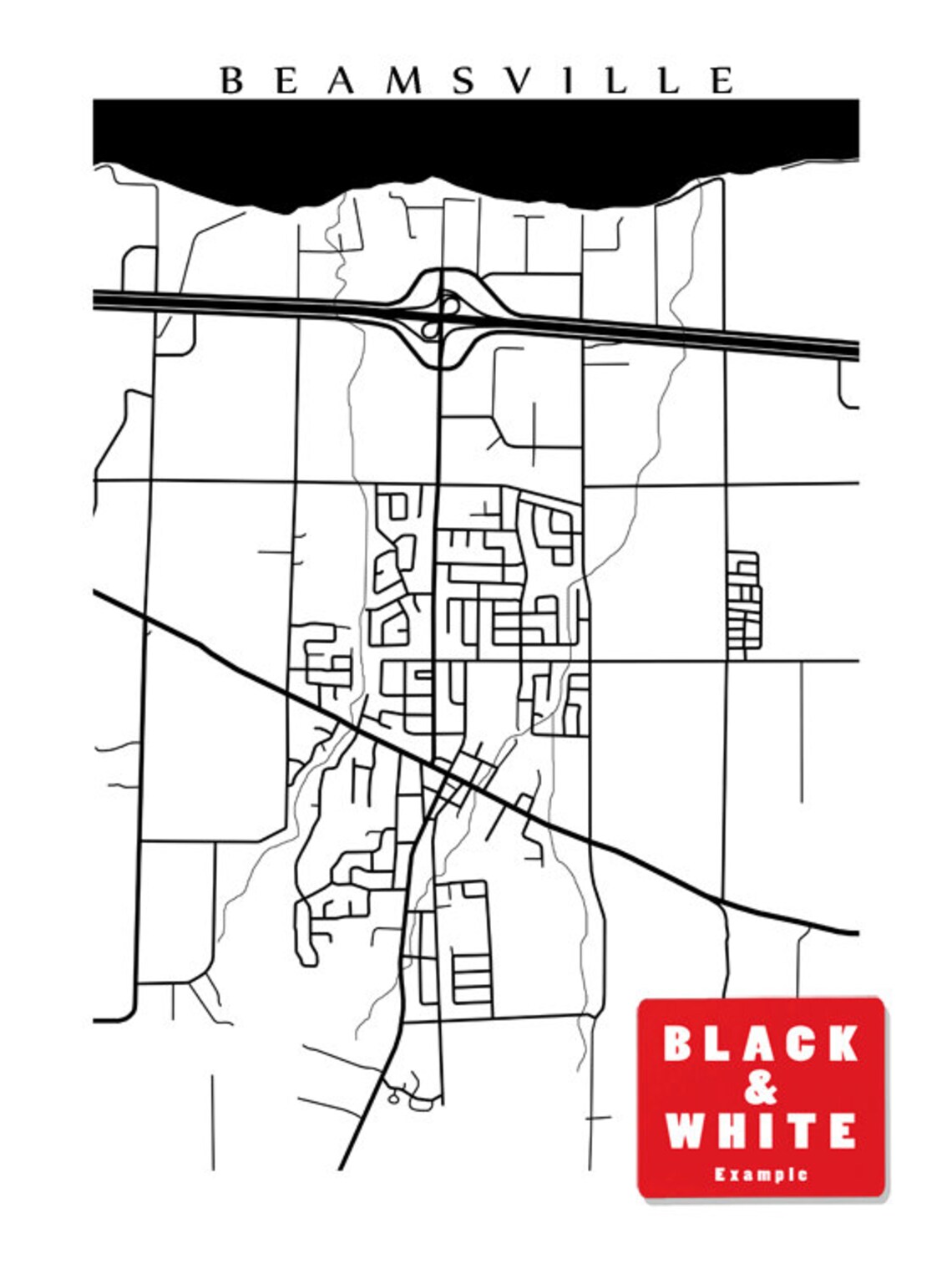 Beamsville ON Map Canada Wall Art Ontario Niagara | Etsy