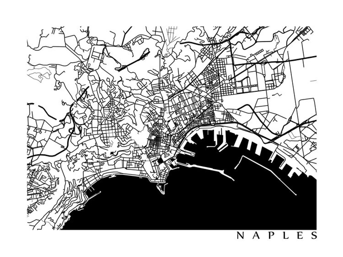 Naples Map Print - Italy Art Poster - Etsy