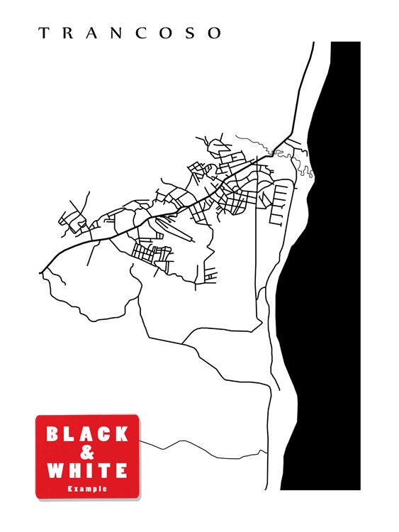 Trancoso Brazil Map Print | Etsy
