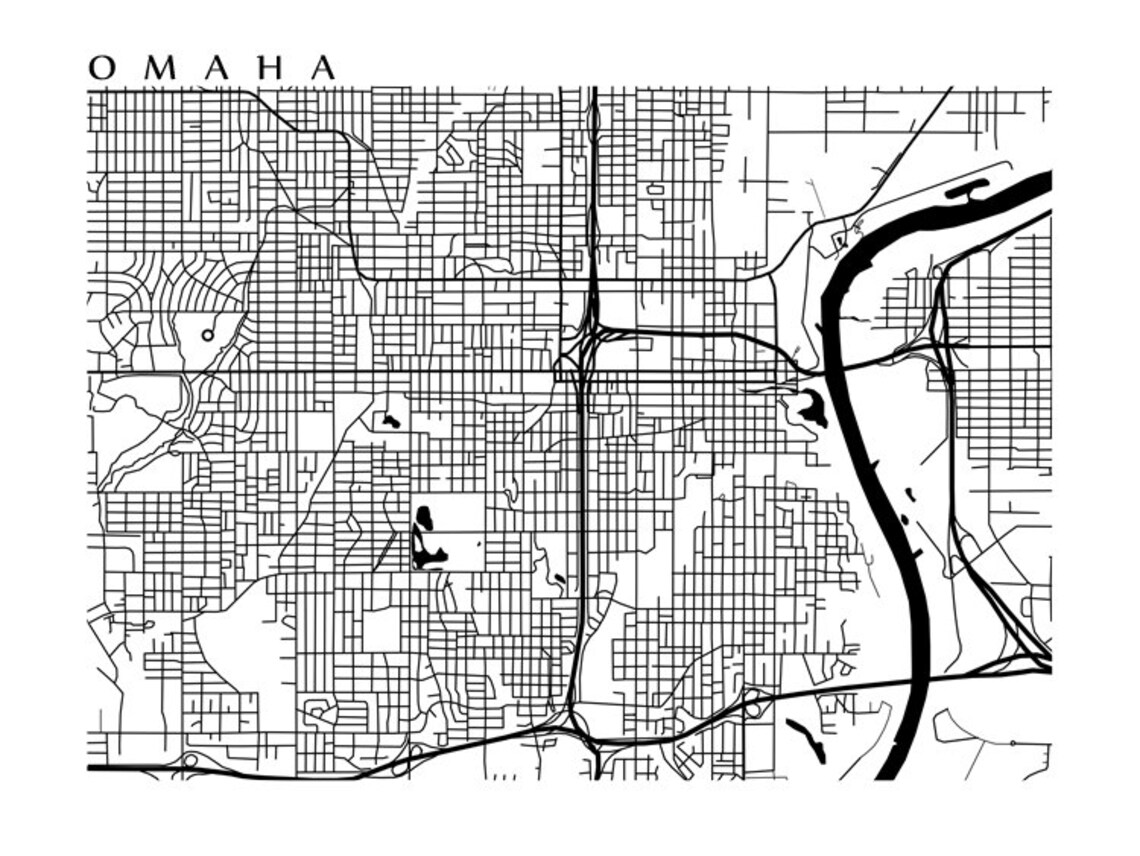 Omaha Map Print - Nebraska Poster - Etsy