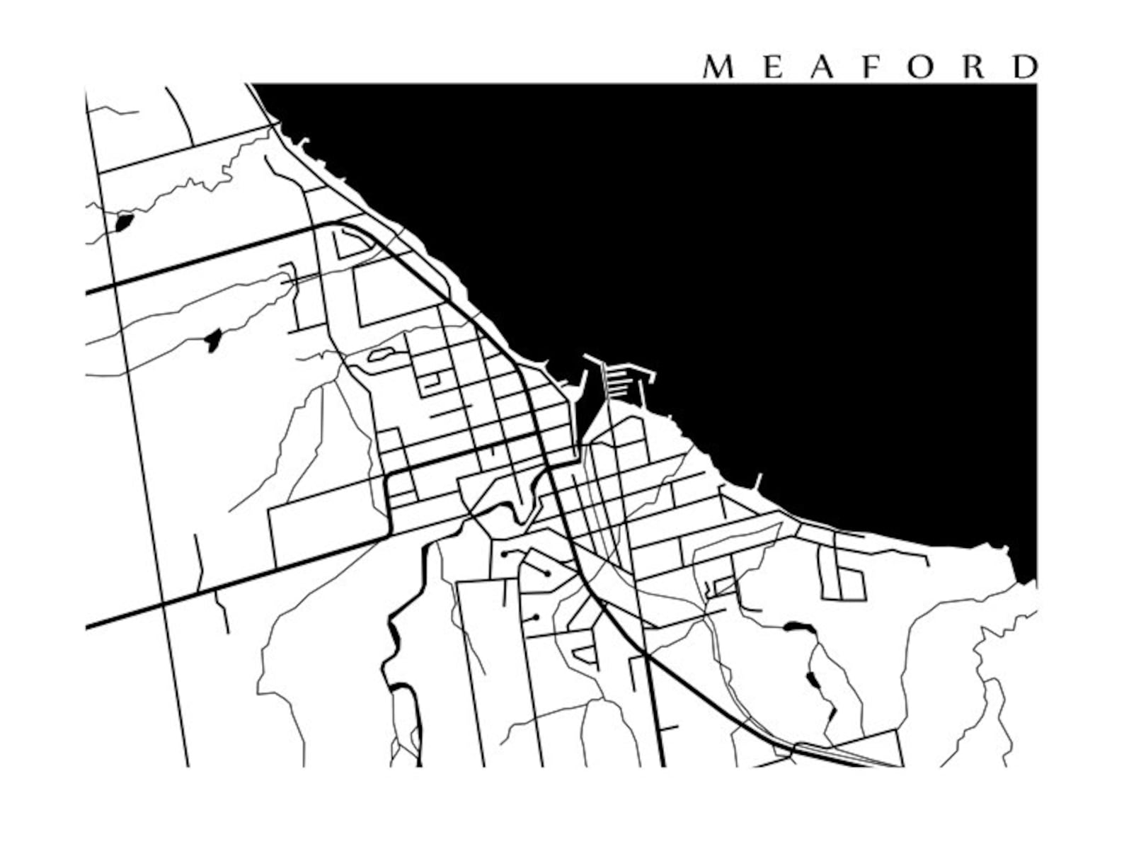 Meaford Map Print Ontario Art Canada Poster - Etsy Canada