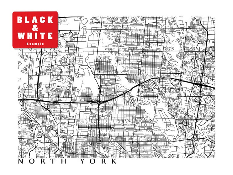 North York Map Print Toronto Poster | Etsy