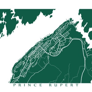 Prince Rupert, BC Map Poster Print - British Columbia, Canada - Etsy