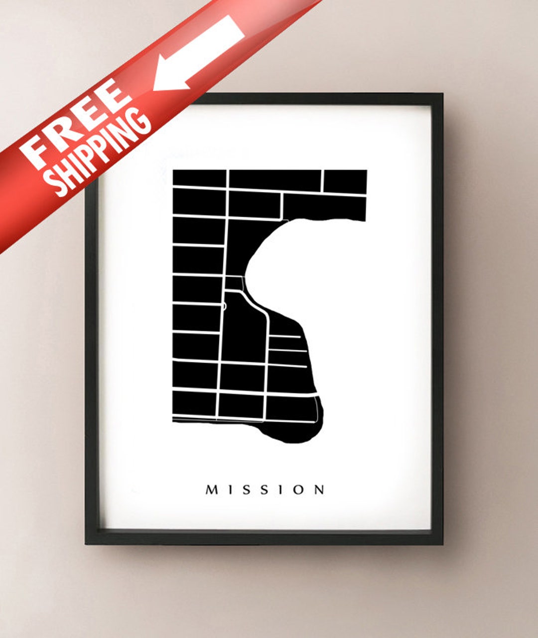 Mission Map - Calgary Neighbourhood Art Print - Etsy