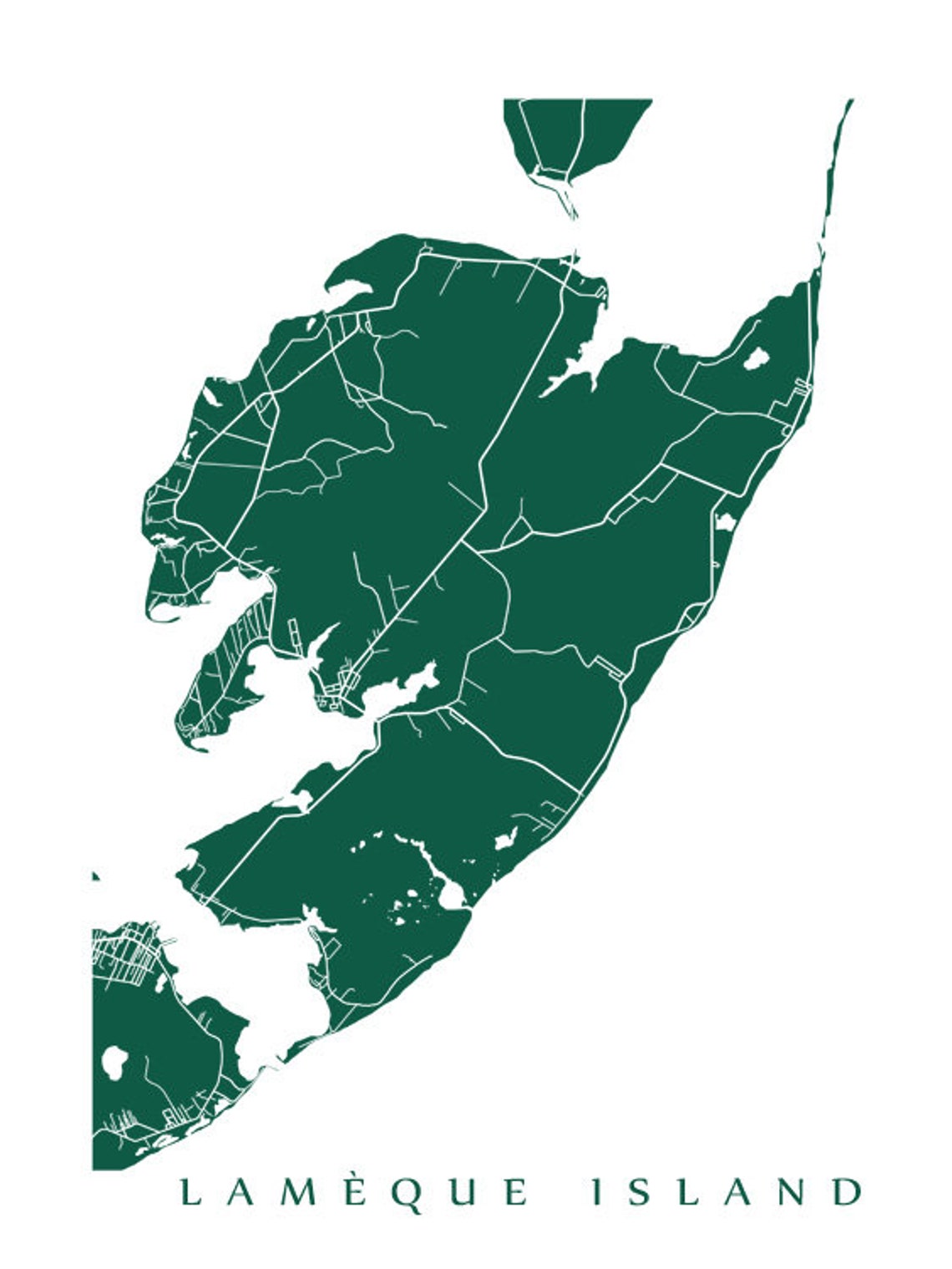 Lamèque Island Map New Brunswick Art Poster - Etsy