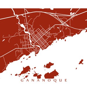 Gananoque, ON Map - Ontario Poster Art - Etsy