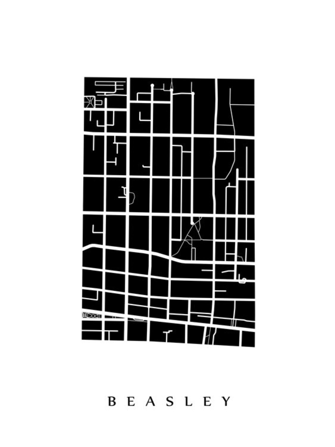 Beasley Map Hamilton Neighbourhood Art Print | Etsy