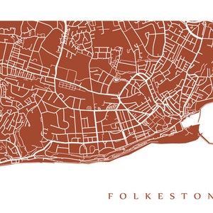 Folkestone Map Print - England Wall Art - Etsy