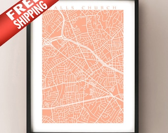 Falls Church Map - Etsy