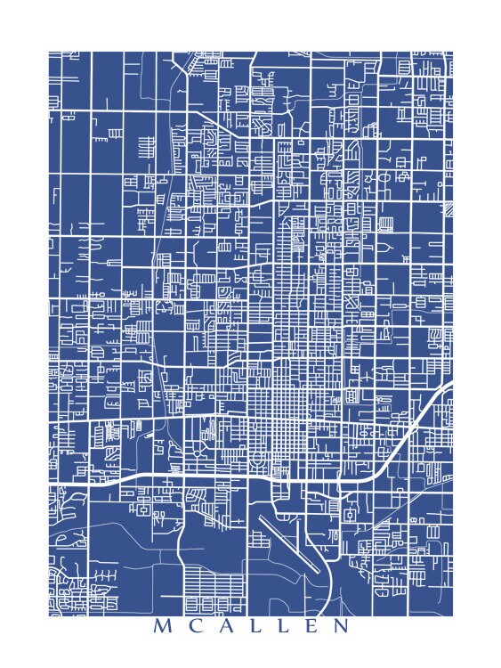 Mcallen, TX Map Print - Texas Poster - Etsy