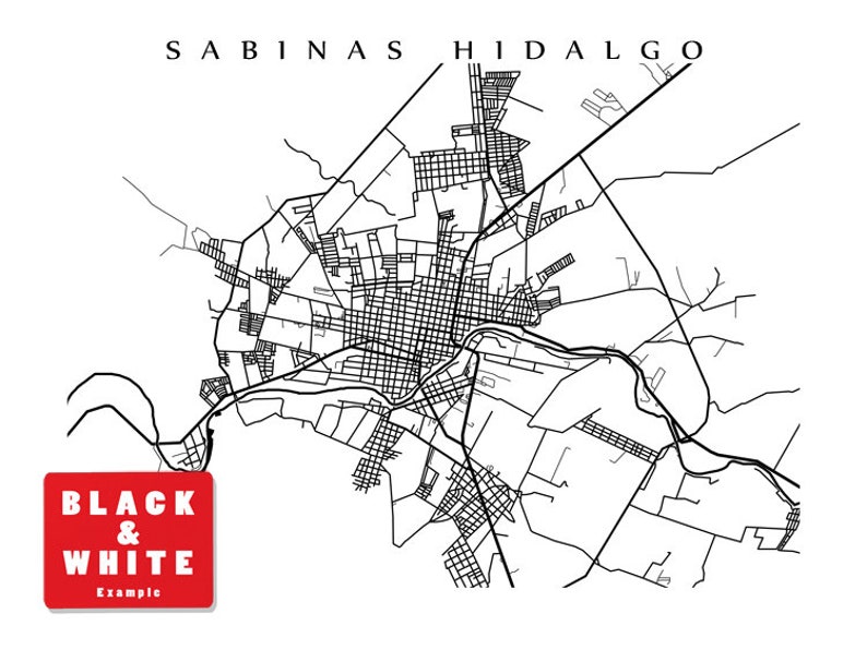 Sabinas Hidalgo, Mexico Map Art Print - Etsy