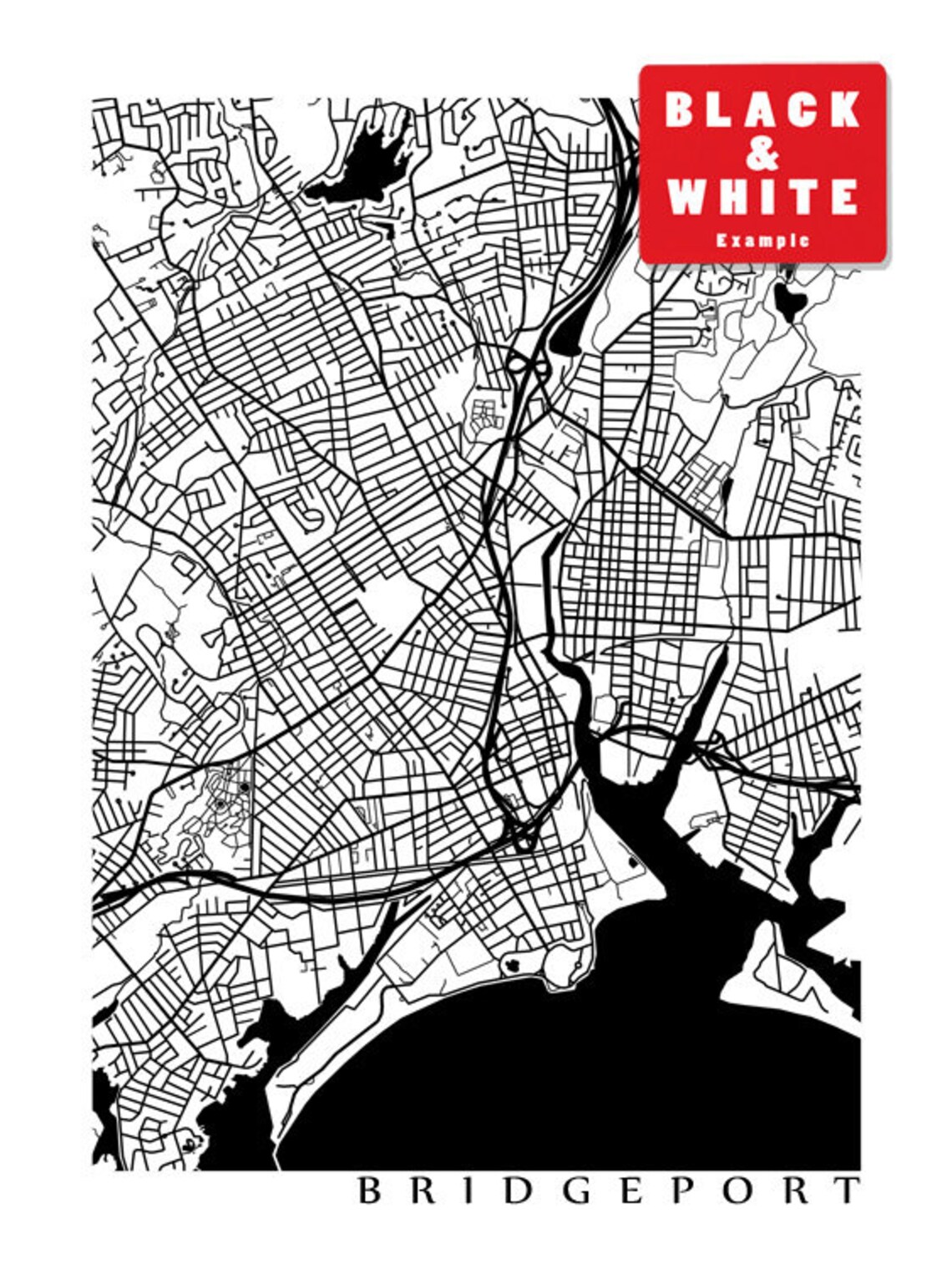 Bridgeport CT Map Print | Etsy