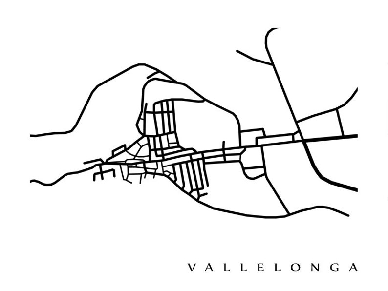 Vallelonga Map Print - Italy Art Poster - Etsy