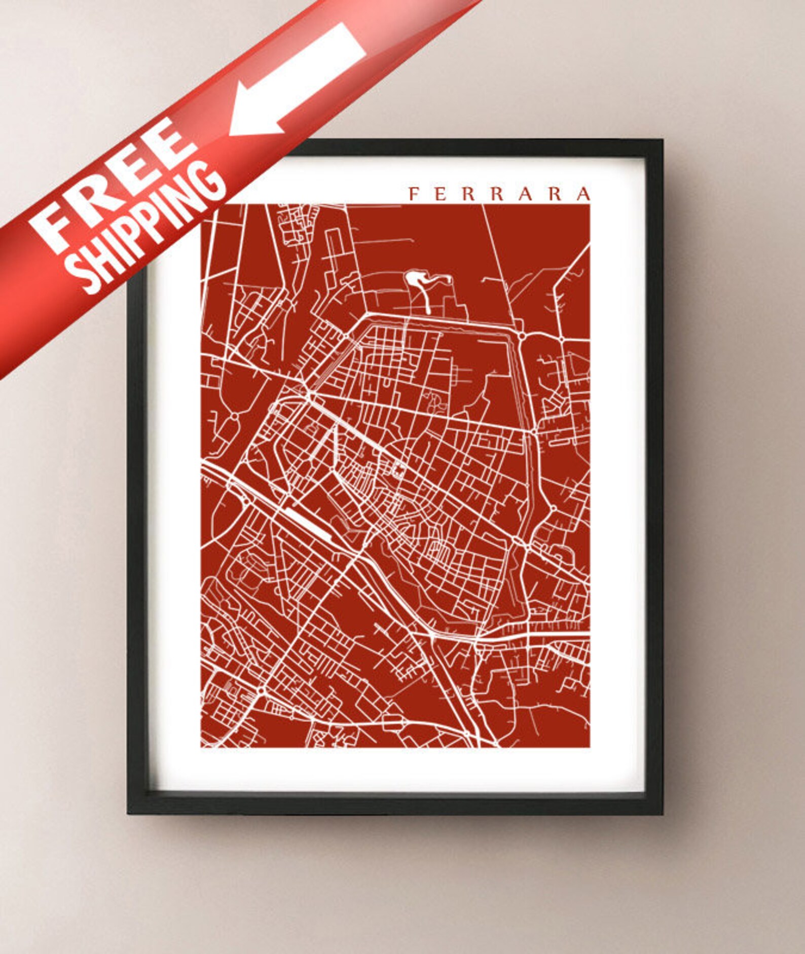 Ferrara Italy Map Print | Etsy