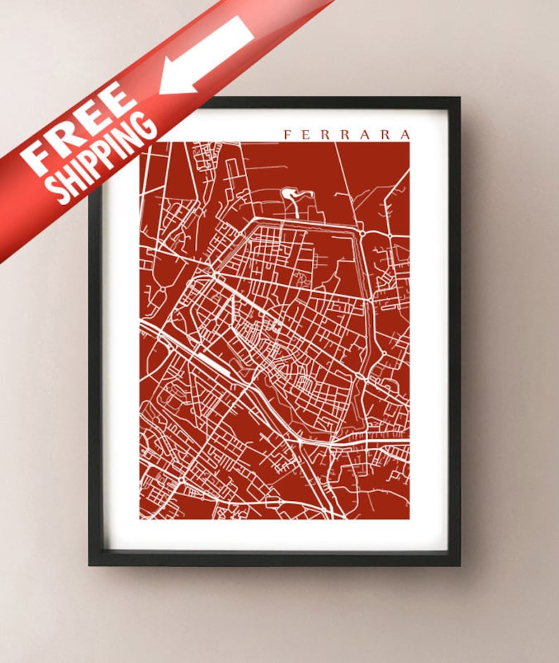 Ferrara Italy Map Print | Etsy