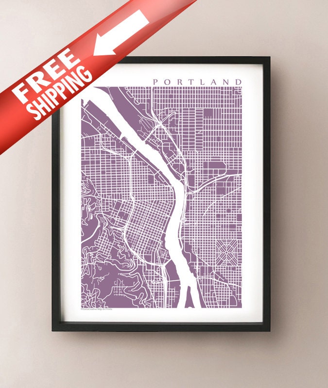 Portland Map Print Oregon Art Poster Keep Portland Weird - Etsy