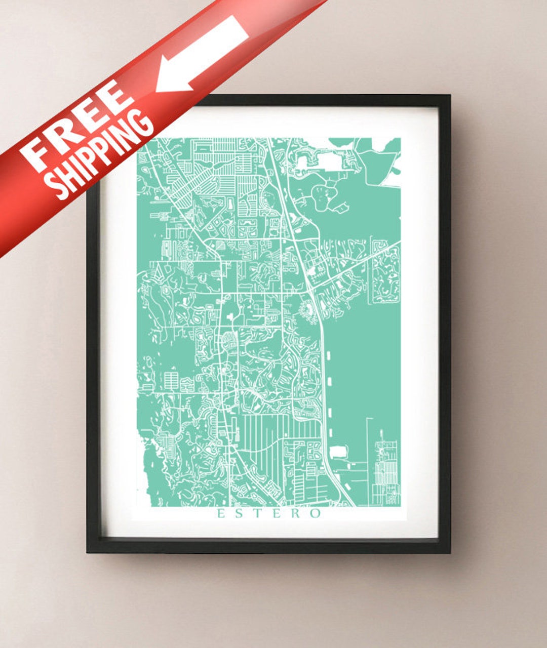 Estero, FL Map Print - Florida Poster - Etsy