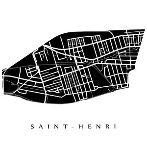 Saint-henri Map - Montreal Neighbourhood Art Print - Etsy