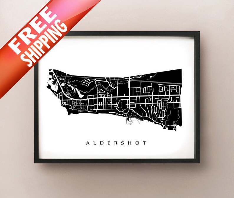 Aldershot Map - Burlington, ON Neighbourhood Art Print - Etsy