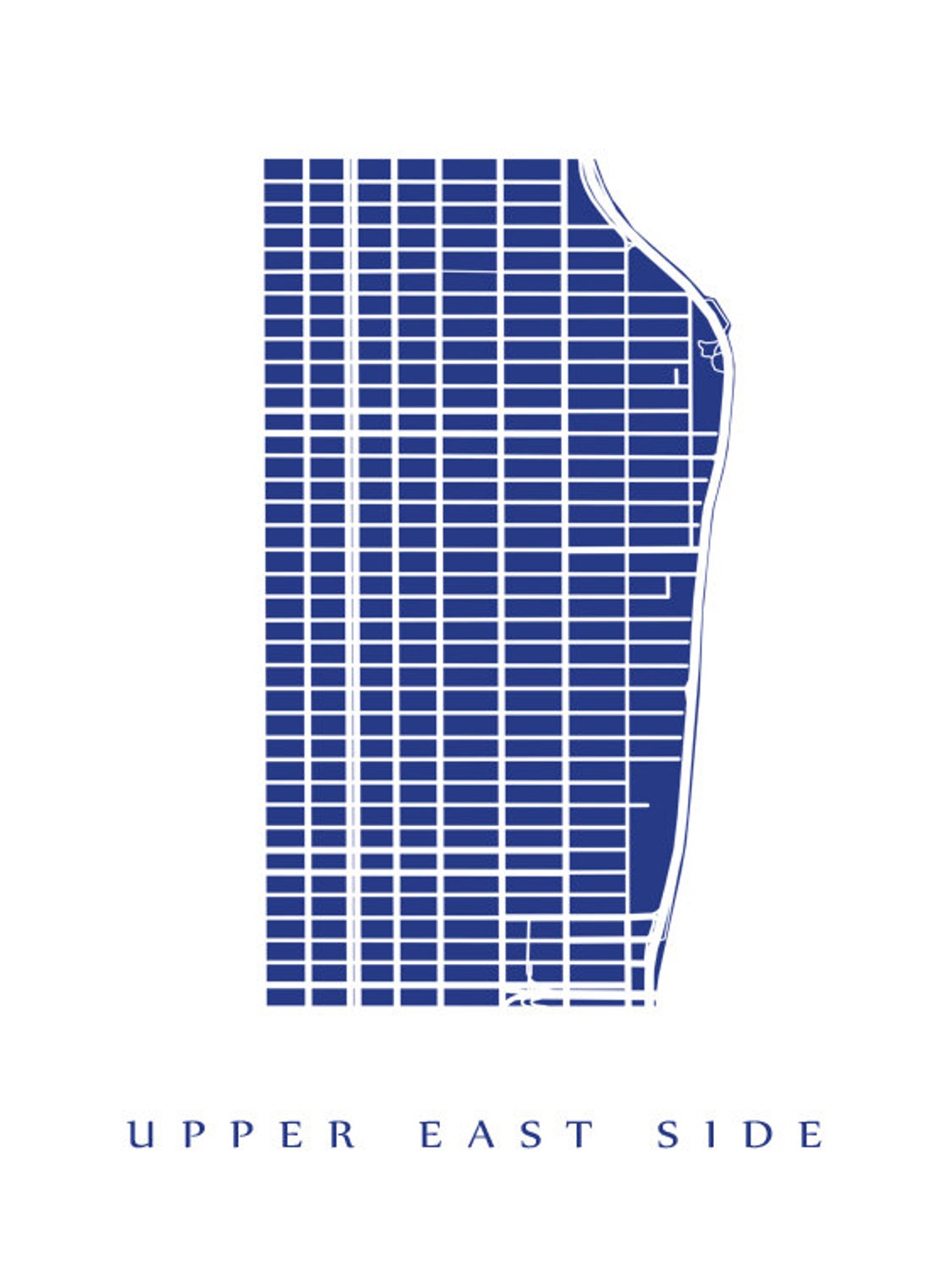 Upper East Side Map Manhattan NYC Neighborhood Art Print - Etsy