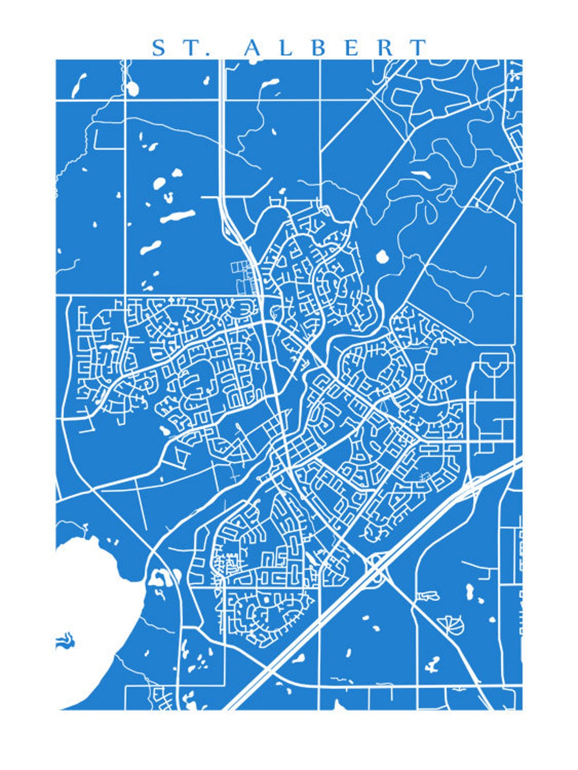 St. Albert Map Print - Alberta Poster - Modern Home Decor - Etsy
