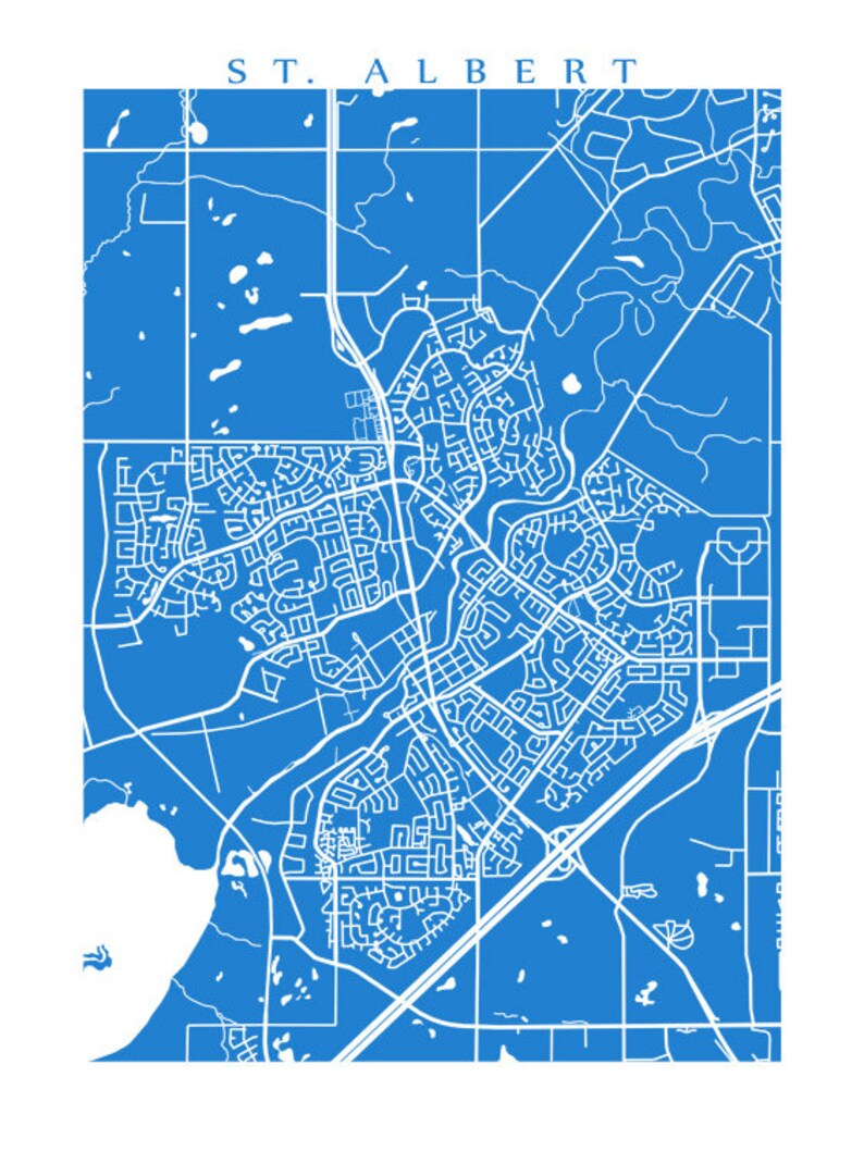 St. Albert Map Print - Alberta Poster - Modern Home Decor - Etsy