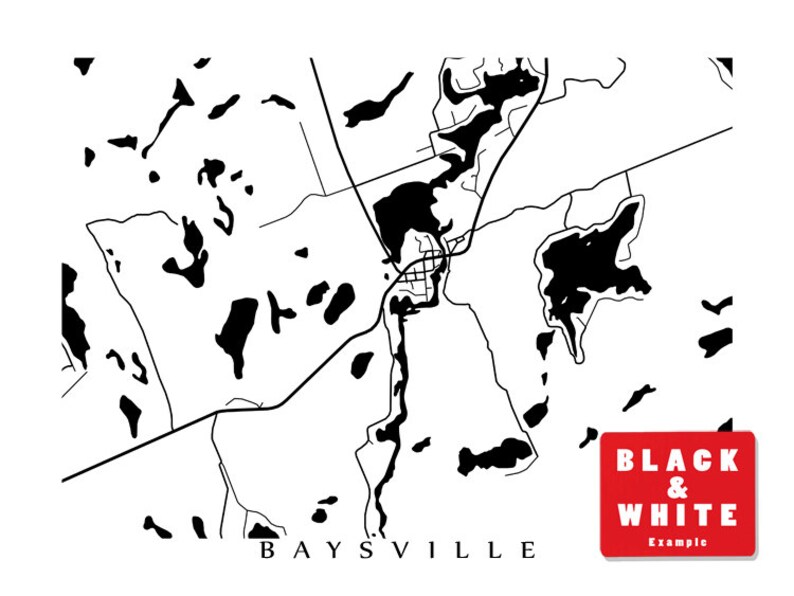 Baysville Map Print - Lake of Bays, Muskoka, Ontario Art - Etsy