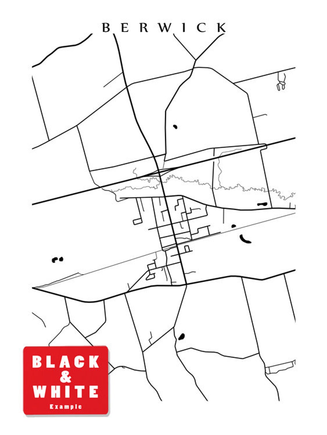 Berwick NS Annapolis Valley Nova Scotia Map Print | Etsy