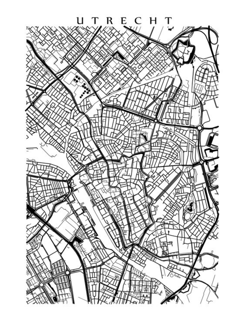 Utrecht City Map Netherlands Art Poster Print | Etsy