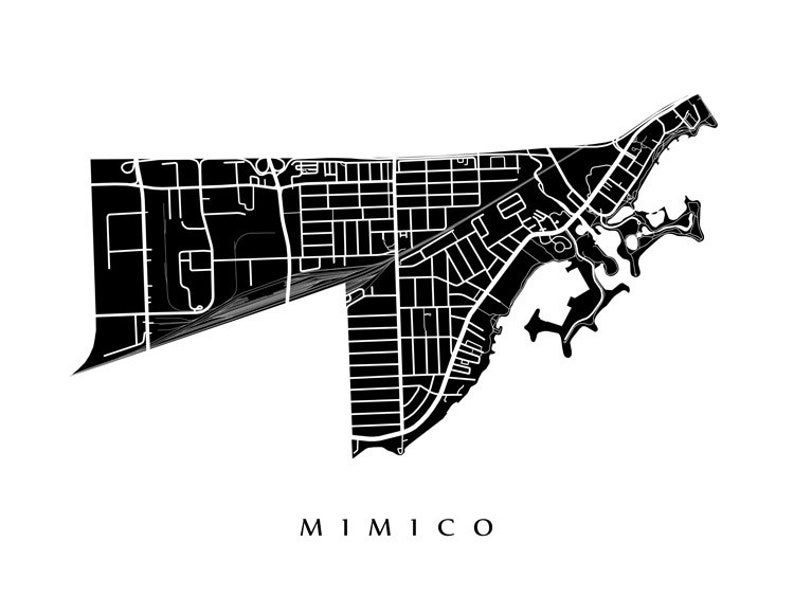 Mimico Map Etobicoke Toronto Neighbourhood Art Print | Etsy