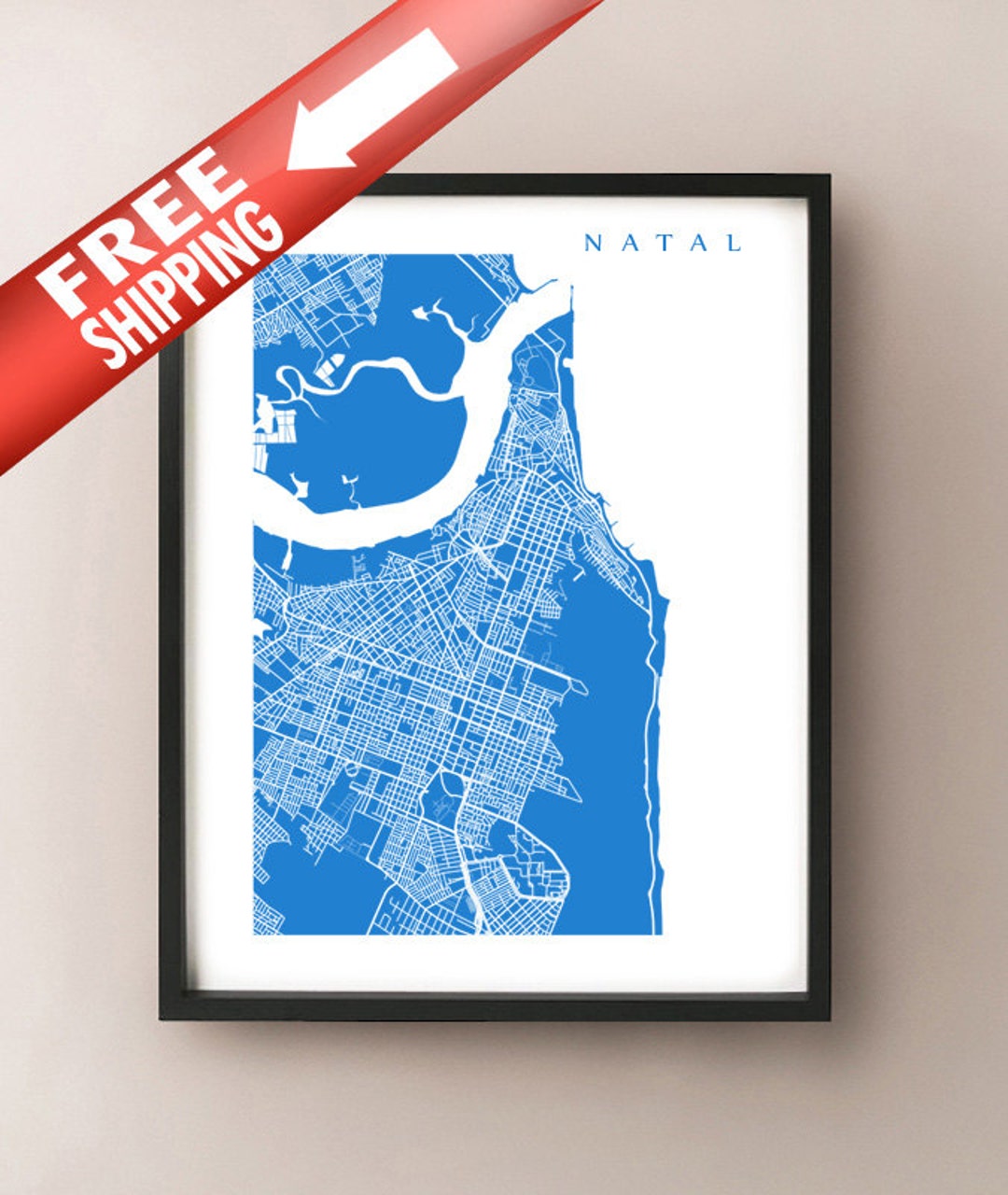 Natal Map Print - Brazil Poster - Etsy