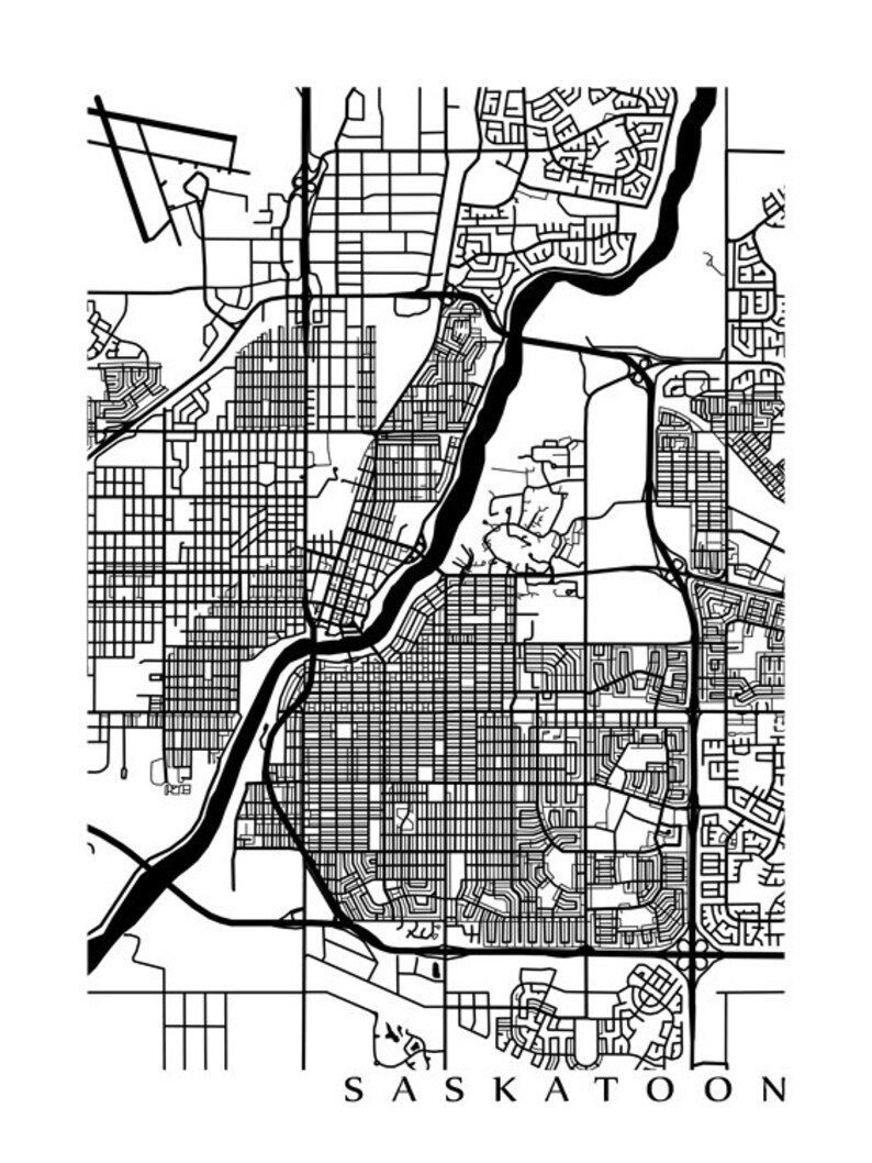 Saskatoon Map Print Saskatchewan Poster - Etsy Australia
