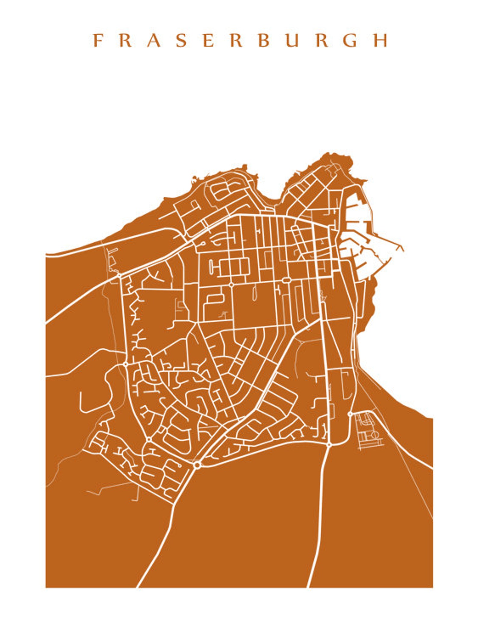 Fraserburgh Aberdeenshire Scotland Map Art Print | Etsy