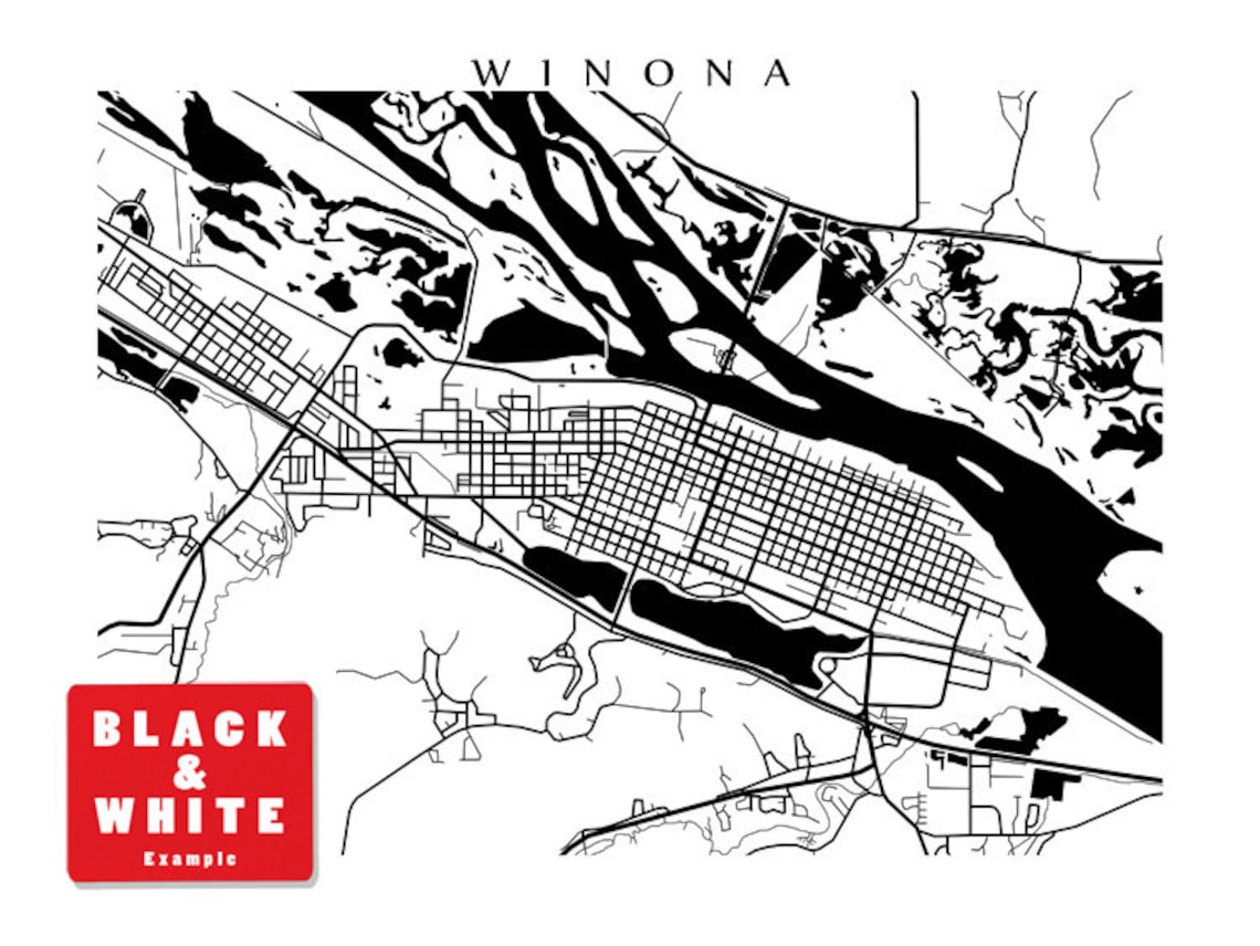 Winona MN Map Print Minnesota Poster | Etsy
