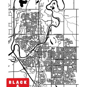 Red Deer Map Print - Etsy