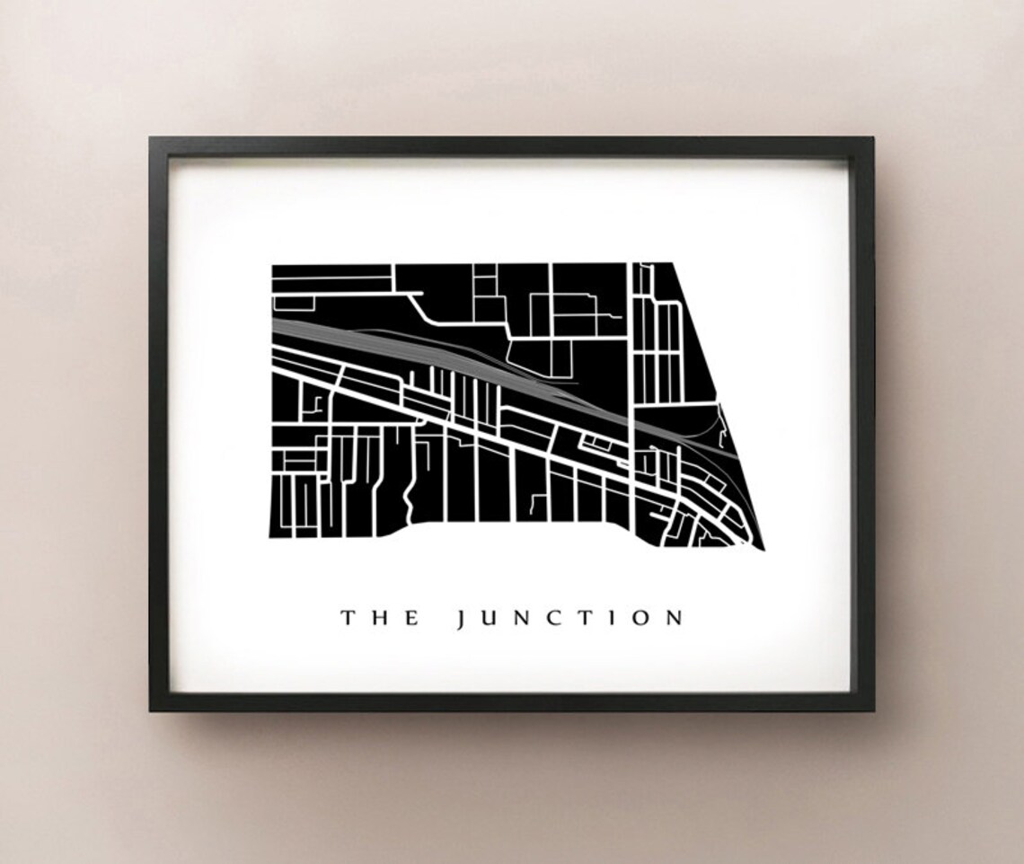 The Junction Map Toronto Neighbourhood Art Print | Etsy